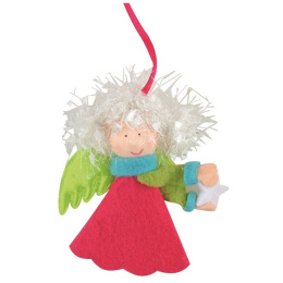 Anděl pestré barvy- zelená křídla na zavěšení 10 cm - Energetické kameny