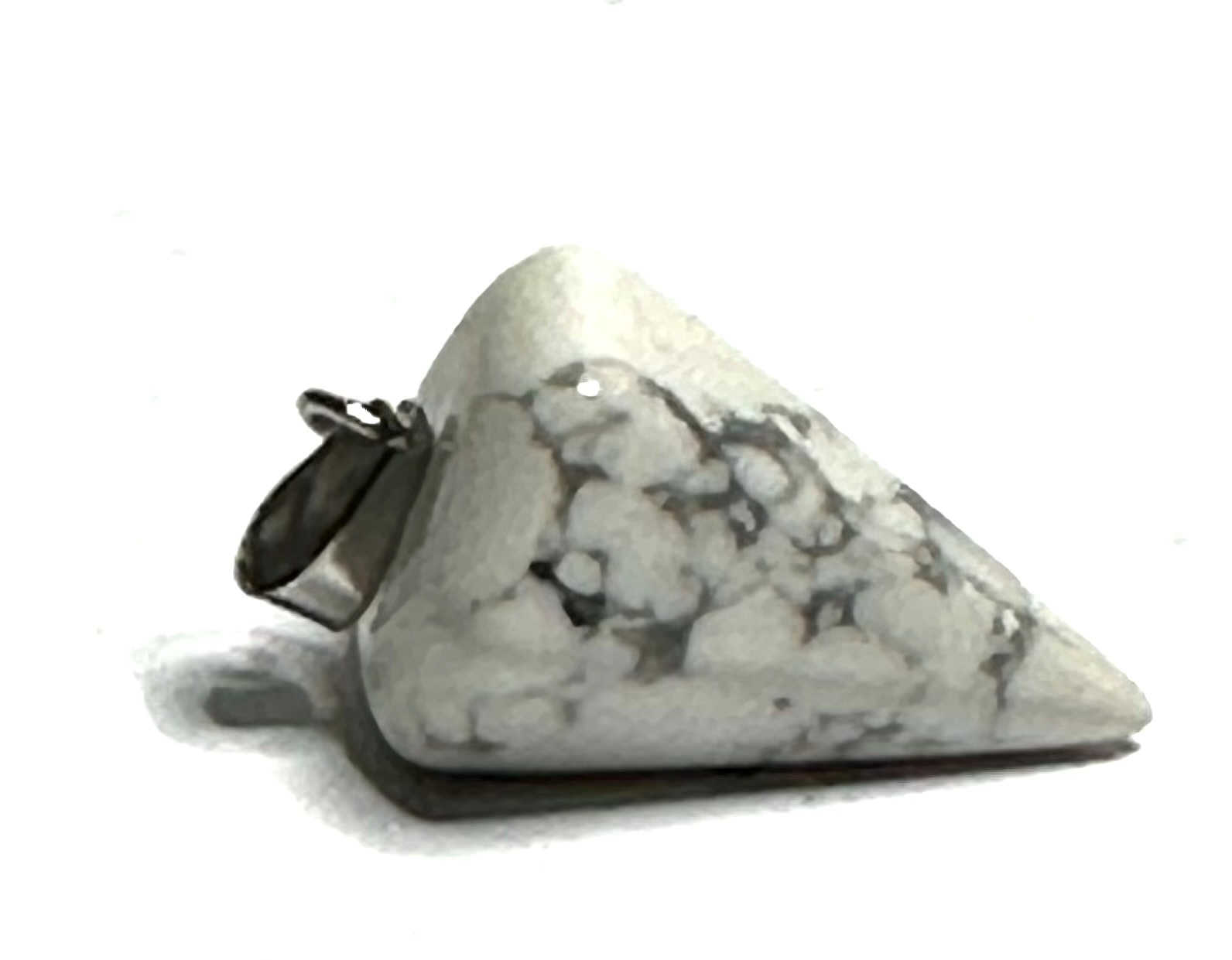 Magnezit / Howlit bílý kyvadlo přírodní kámen 2,2 cm, očistný kámen ...